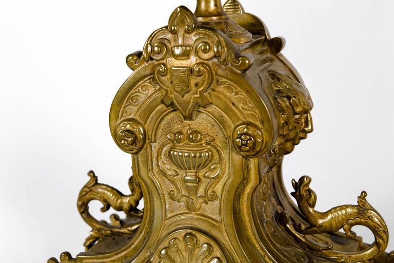 Antique English Bronze Three-Piece Clock Garniture Set For Sale at ...