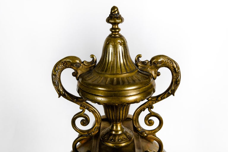 Antique English Bronze Three-Piece Clock Garniture Set For Sale at ...
