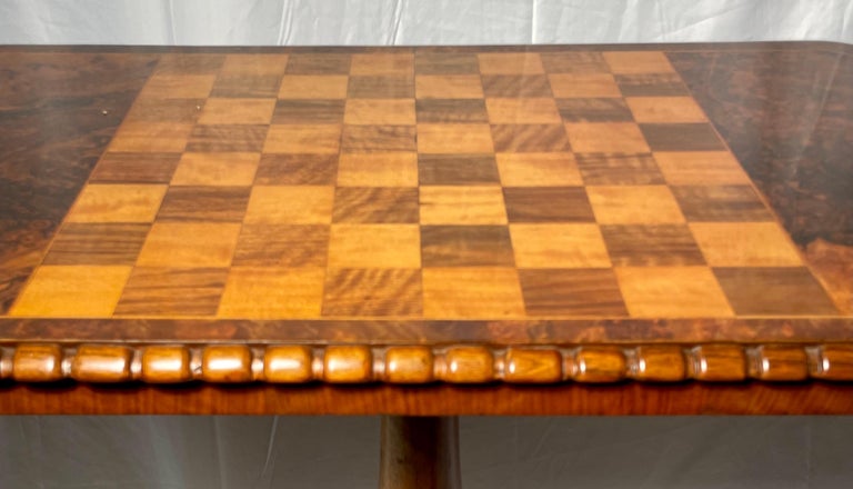 Antique English Burled Walnut Chess Table, Circa 1870. For Sale at 1stDibs