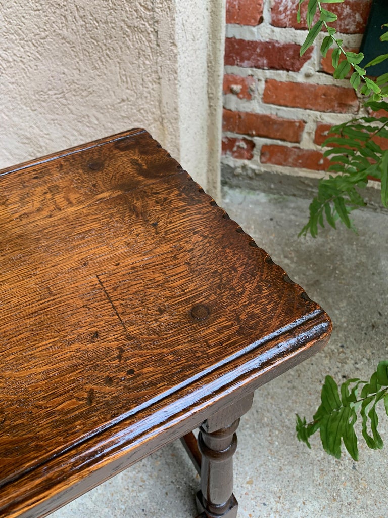 Antique English Carved Tiger Oak Joint Stool Bench Table Splayed Leg ...