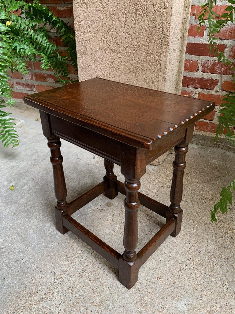 Antique English Carved Tiger Oak Joint Stool Bench Table Splayed Leg ...