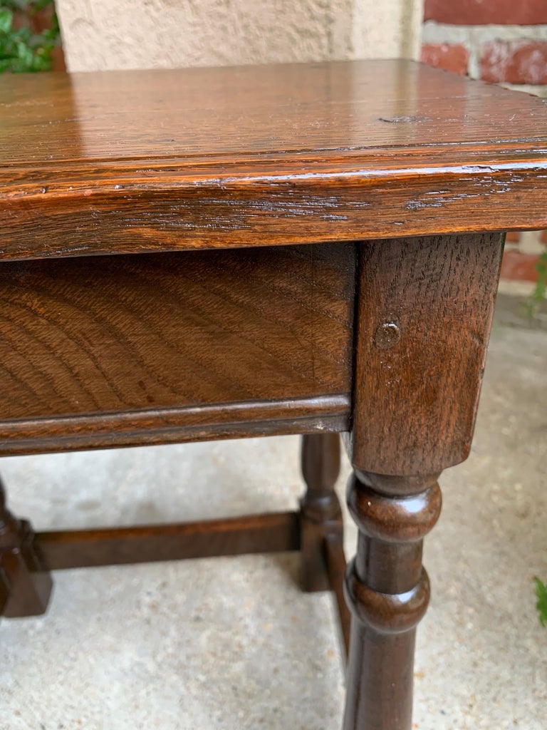 Antique English Carved Tiger Oak Joint Stool Bench Table Splayed Leg ...