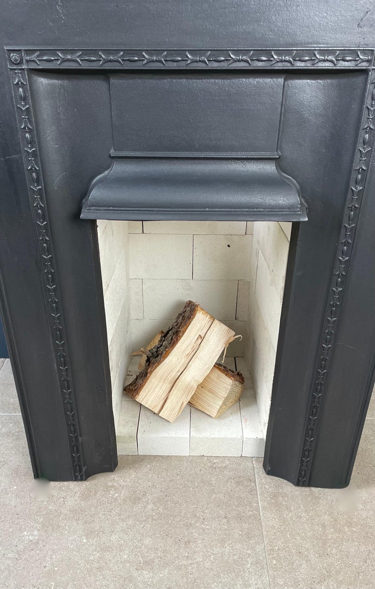Antique English Cast Iron Fireplace Including Refractory Brick Insert ...