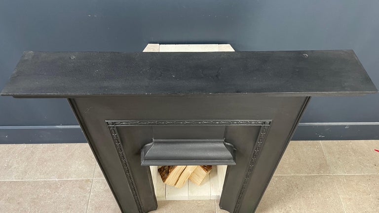 Antique English Cast Iron Fireplace Including Refractory Brick Insert ...
