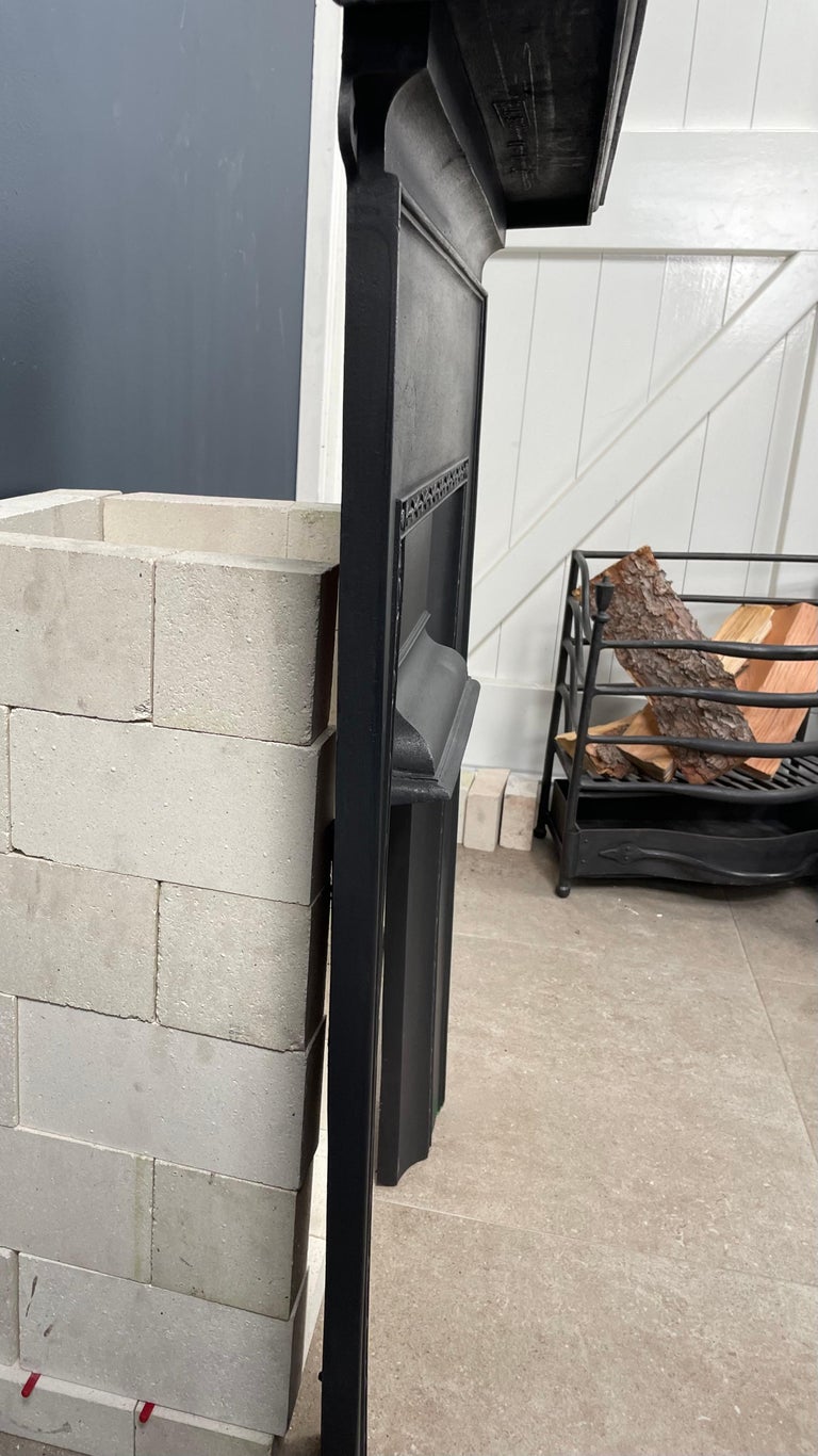 Antique English Cast Iron Fireplace Including Refractory Brick Insert ...