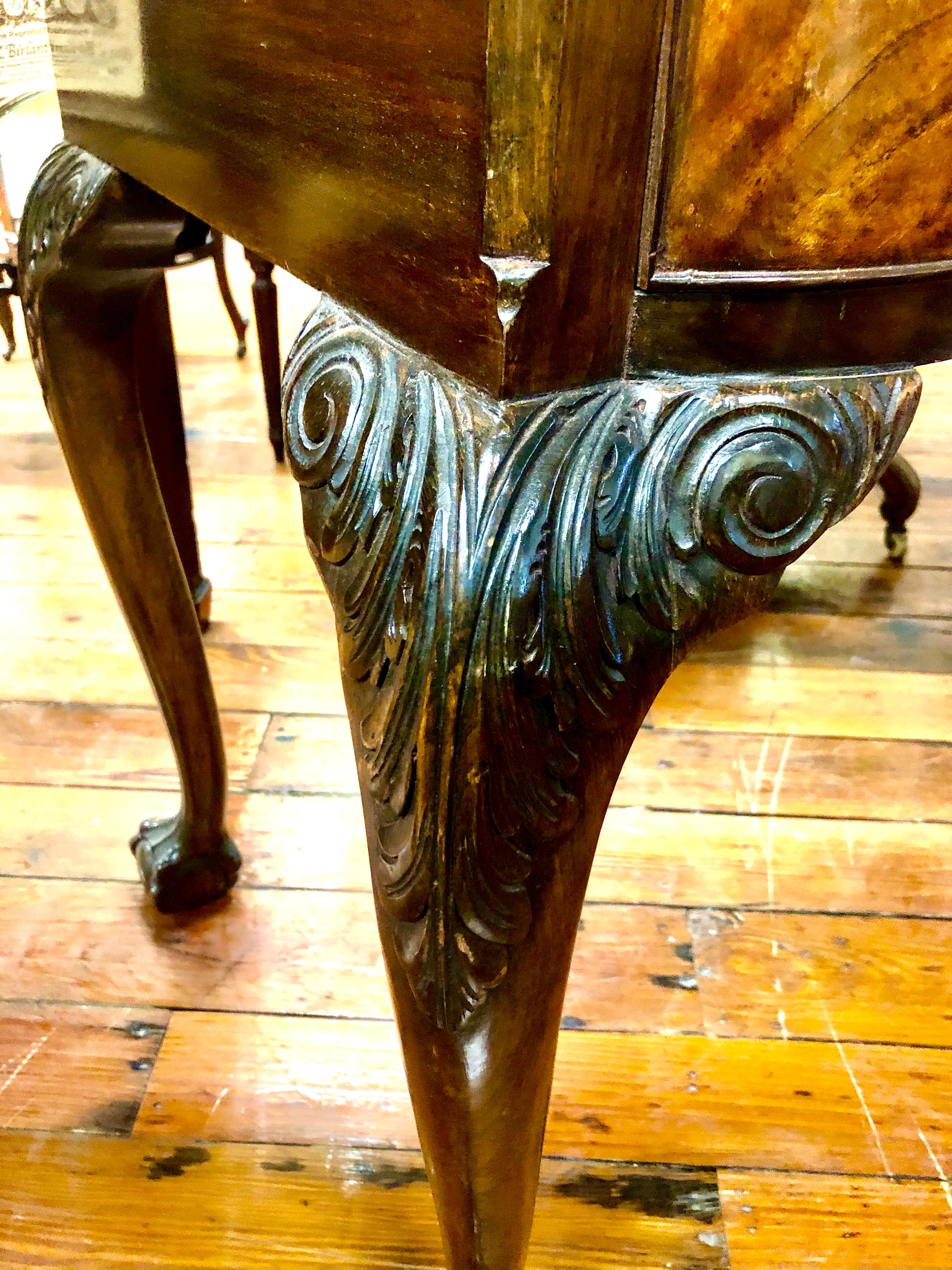 Antique English Chippendale Style Mahogany Serpentine Small Huntboard ...