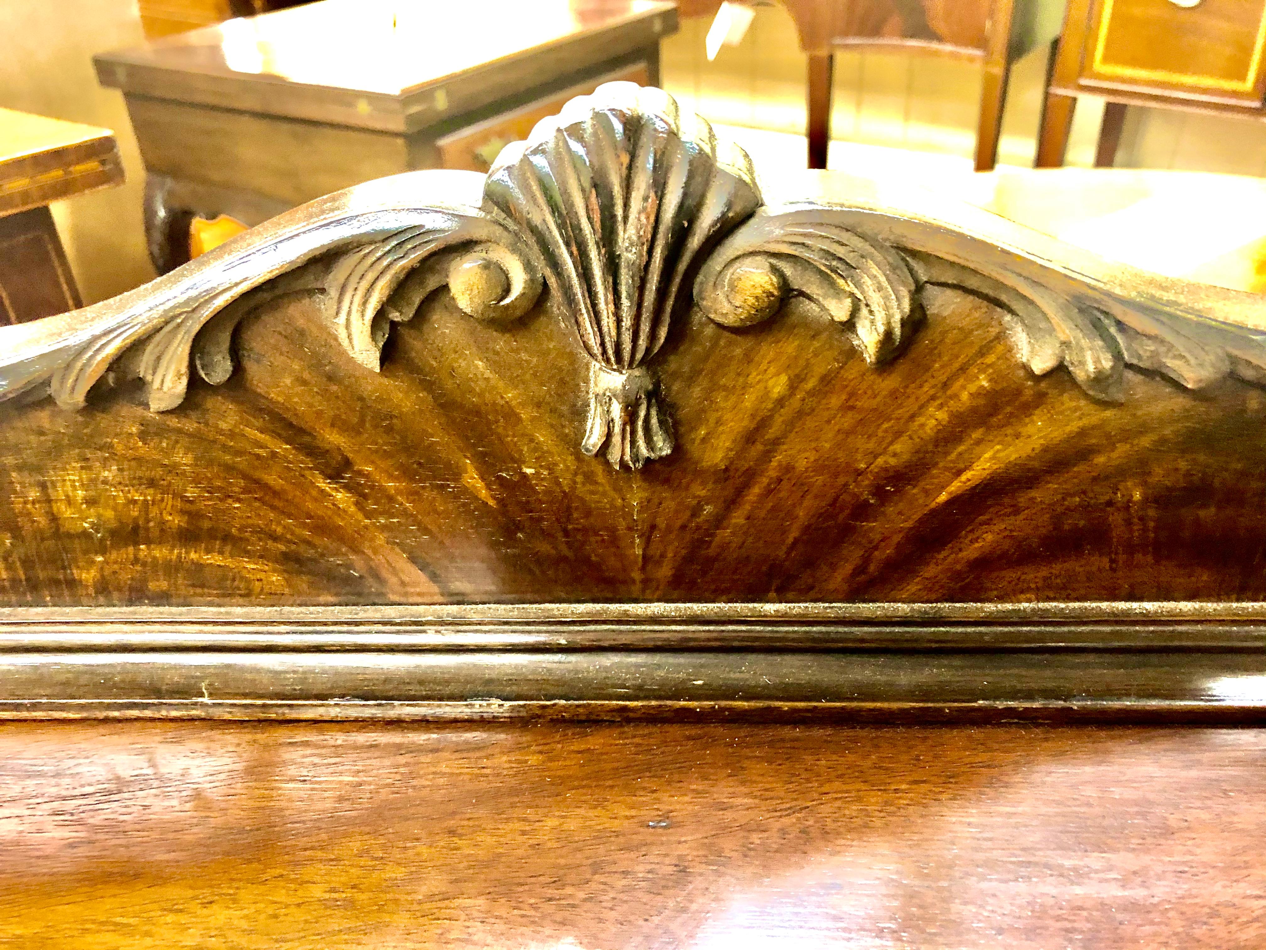 Antique English Chippendale Style Mahogany Serpentine Small Huntboard ...