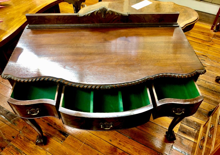 Antique English Chippendale Style Mahogany Serpentine Small Huntboard ...