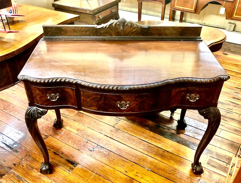 Antique English Chippendale Style Mahogany Serpentine Small Huntboard ...