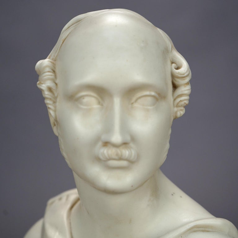 Antique English Classical Parian Male Bust Sculpture, J. Jones ...