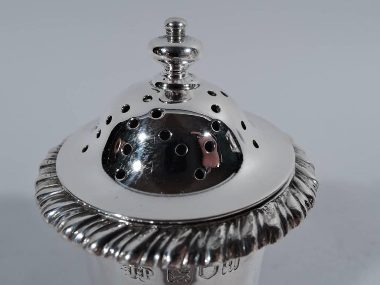 Antique English Classical Sterling Silver Pepper Pot For Sale at 1stDibs