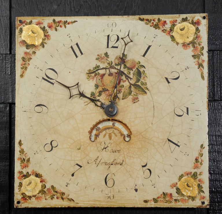 Antique English Clock Dial Face, Country Garden, Working at 1stDibs