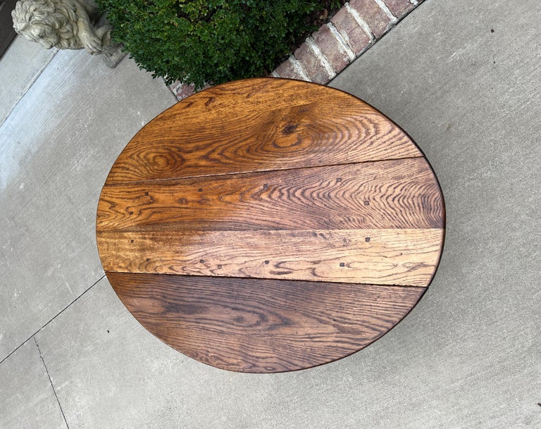 Antique English Coffee Table Bench Drop Leaf Gate Leg Oak Pegged C ...