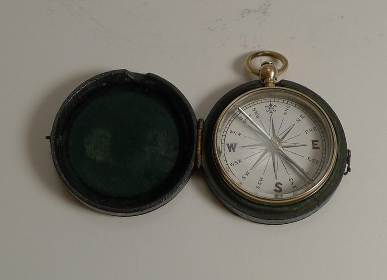 Antique English Compass in Case with White Enamel Dial; Georgian circa ...