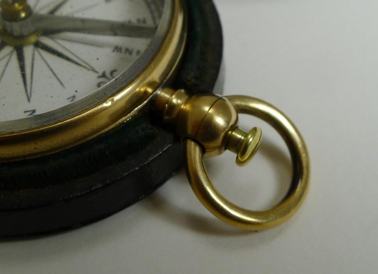 Antique English Compass in Case with White Enamel Dial; Georgian circa ...