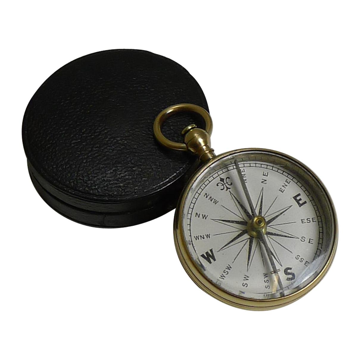 Antique English Compass in Case with White Enamel Dial; Georgian circa ...