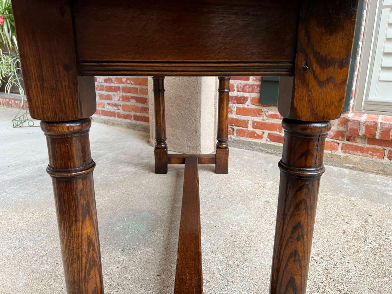 Antique English Console Hall Sofa Table SLENDER Carved Oak c1920 at 1stDibs