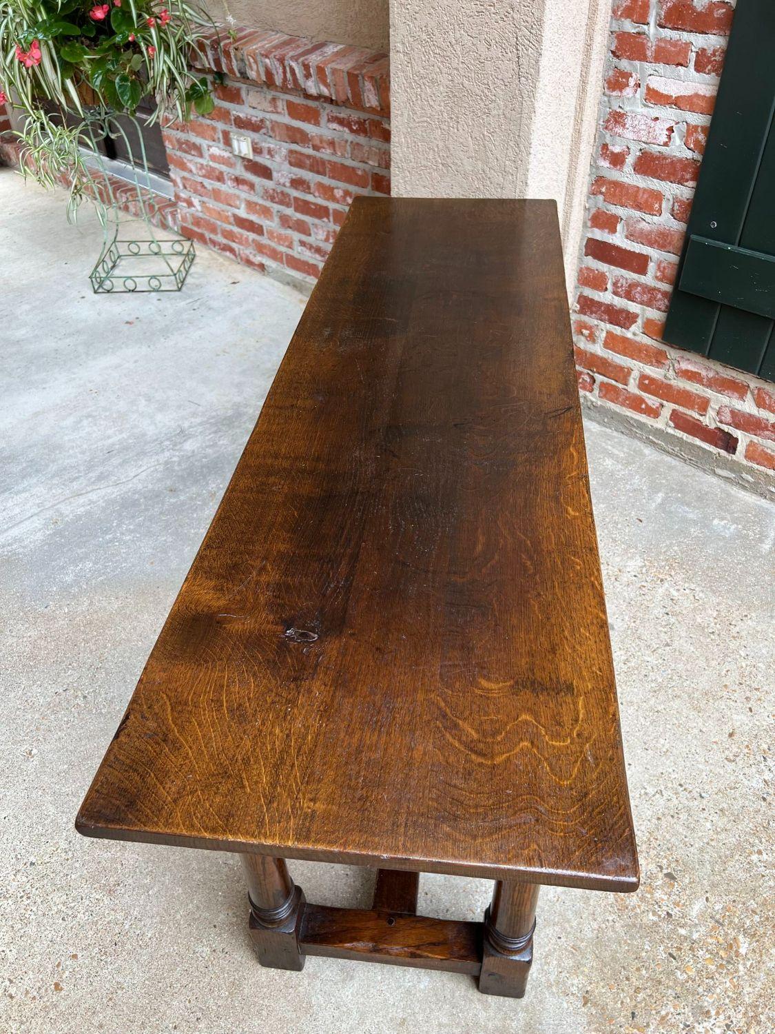 Antique English Console Hall Sofa Table SLENDER Carved Oak c1920 at 1stDibs