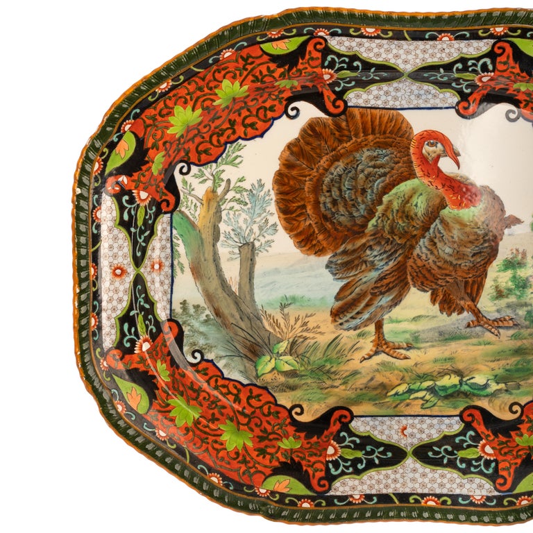 Antique English Copeland Spode Ironstone Thanksgiving Turkey Serving ...