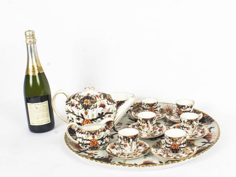 Antique English Copeland Tea Service on Tray Imari Pattern, 19th ...