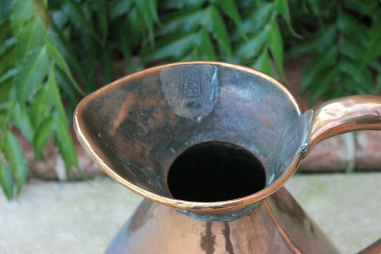 Antique English Copper Flagon Jug Vessel Pitcher Hallmark #2 C. 1900 ...