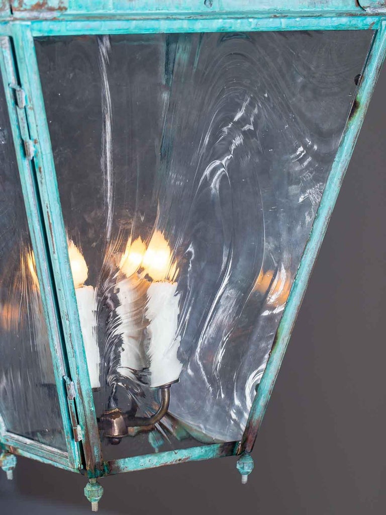 Antique English Copper Verdigris Lantern, circa 1890 at 1stDibs