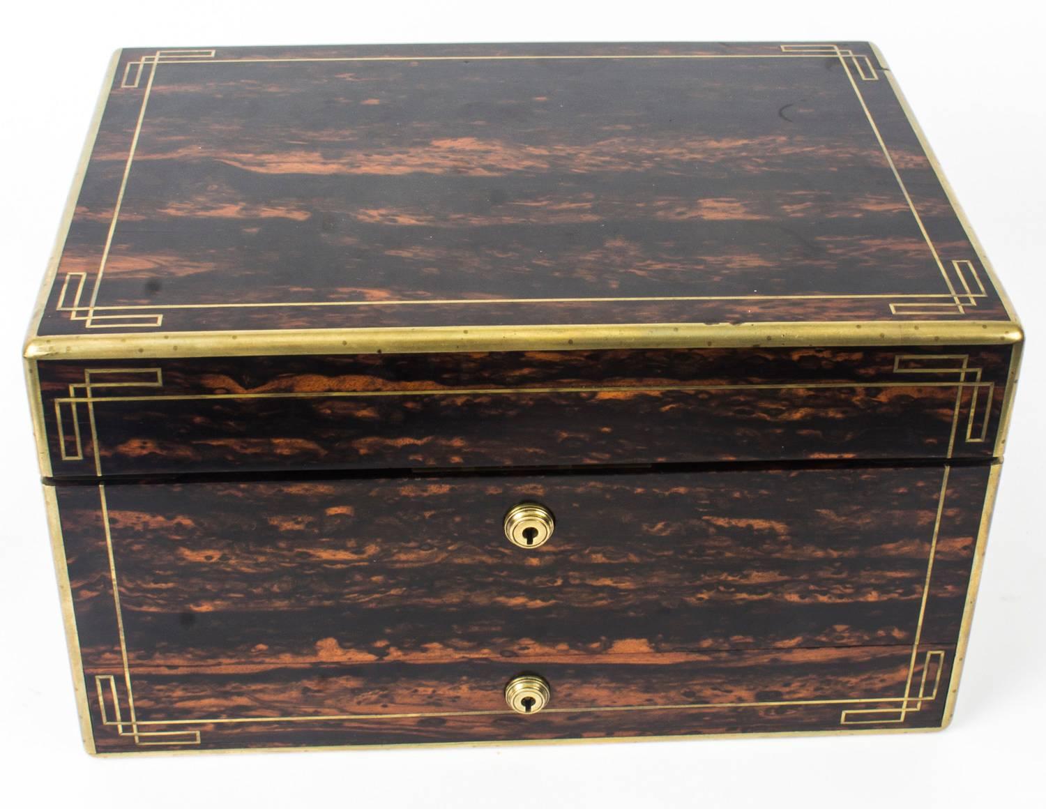 Antique English Coromandel and Silver Dressing Case by Leuchars, 19th ...