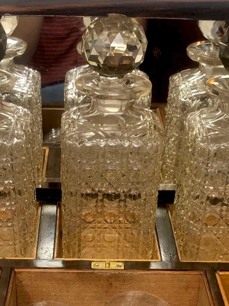 Antique English Coromandel Wood Games Box Tantalus w/ Games Pieces and ...