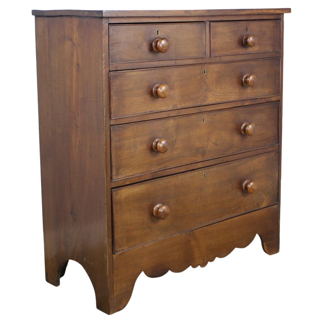 Antique English Oak Long Chest For Sale at 1stDibs