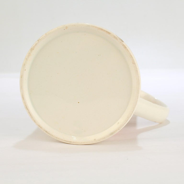Antique English Creamware Sunderland Lustre Iron Bridge Mug with Frog ...