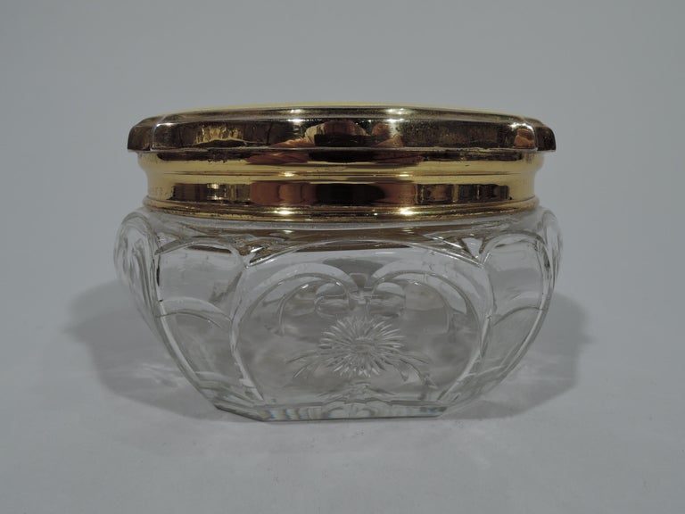 Antique English Crystal Powder Jar with Silver Gilt and Enamel For Sale ...