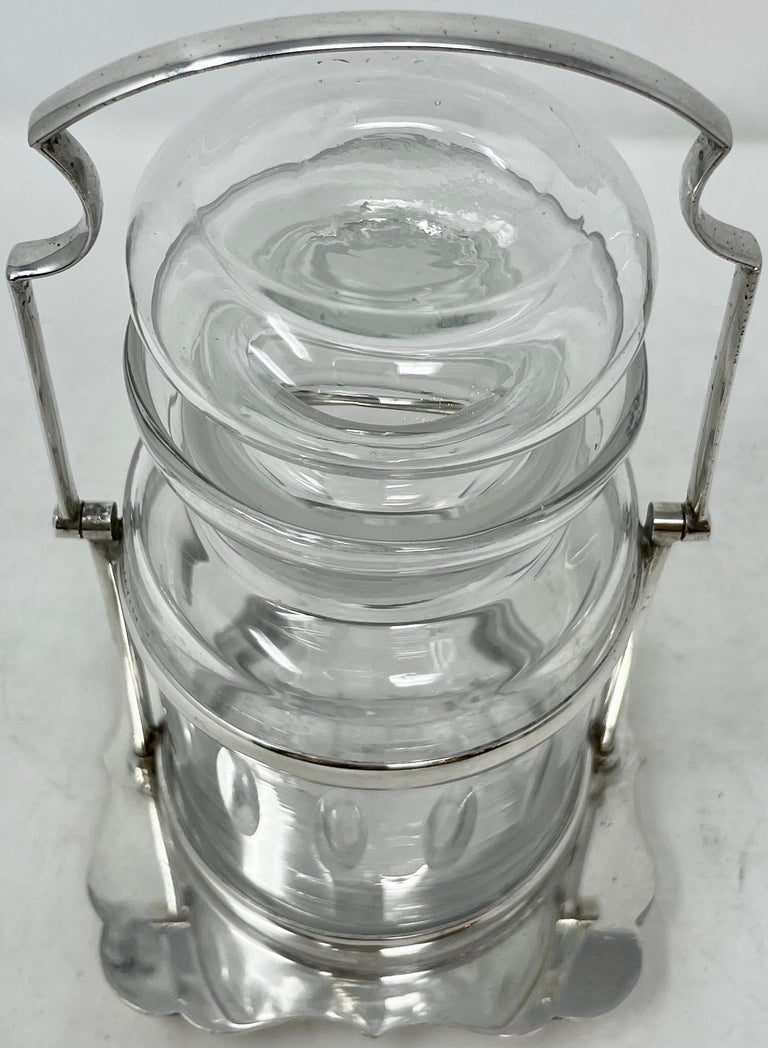 Antique English Crystal and Silver-Plate Pickle Castor 'Jar and Stand ...