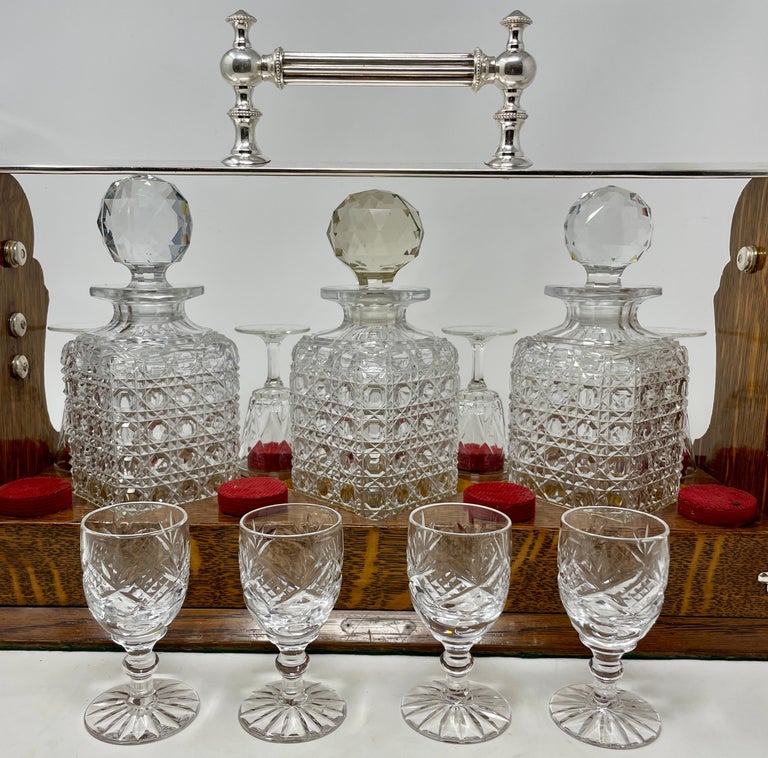 Antique English Cut Crystal Tantalus, circa 1880 For Sale at 1stDibs