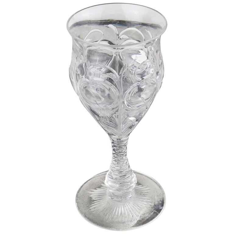 Antique English Cut Crystal Wine Glass at 1stDibs