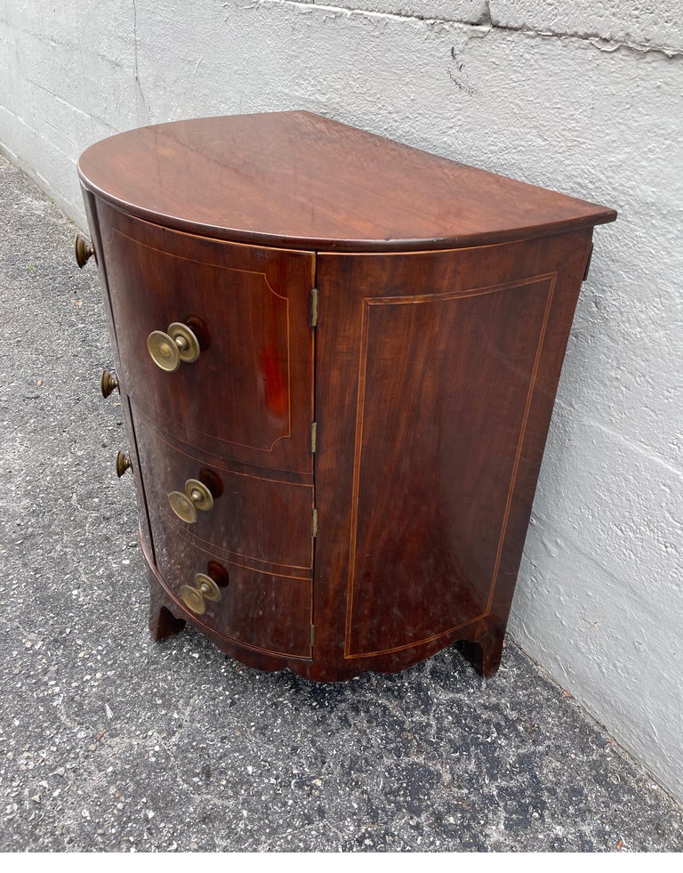 Antique English Demi Lune Cabinet / Dry Bar For Sale at 1stDibs