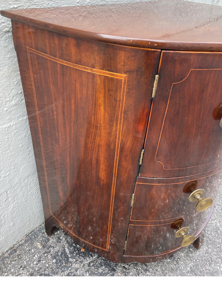 Antique English Demi Lune Cabinet / Dry Bar For Sale at 1stDibs
