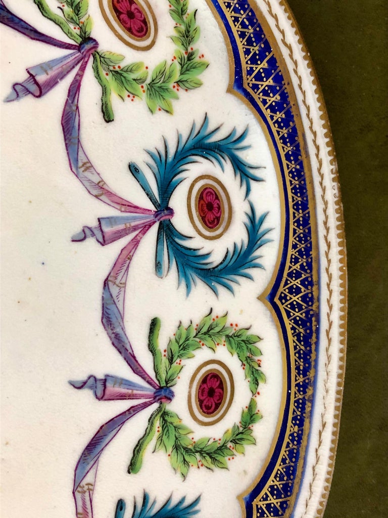 Antique English Derby Porcelain "Sevres" Style Cabaret or Dejeuner Tray ...