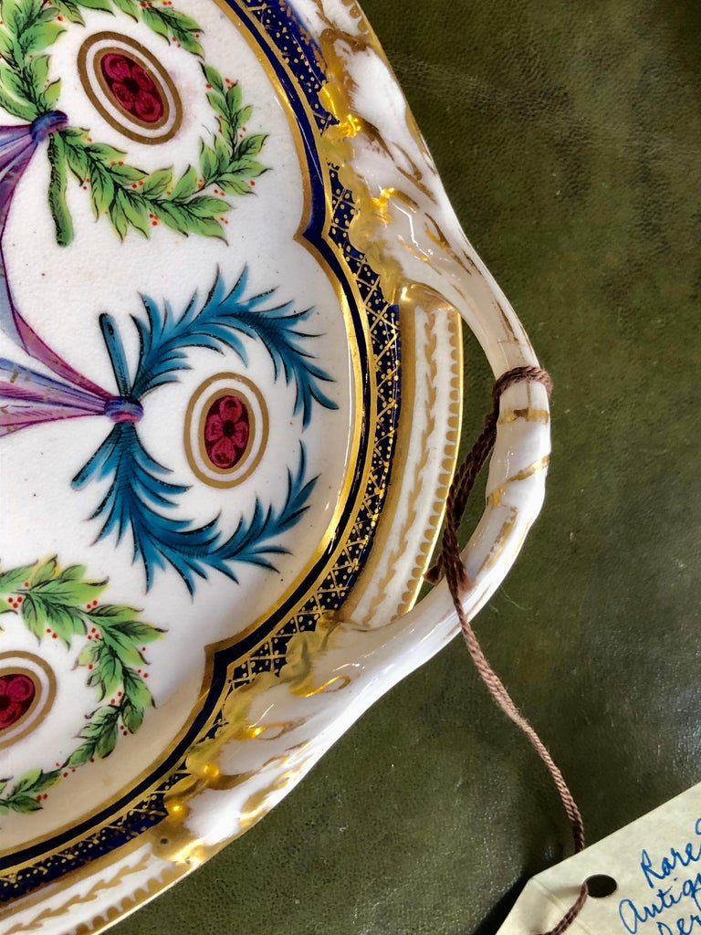 Antique English Derby Porcelain "Sevres" Style Cabaret or Dejeuner Tray ...