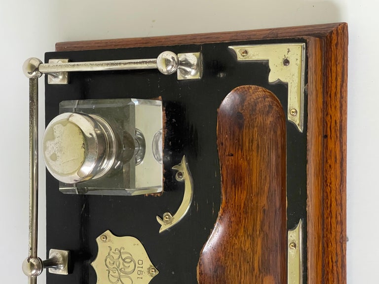 Antique English Double Inkwell Desk Set at 1stDibs | vintage inkwell ...