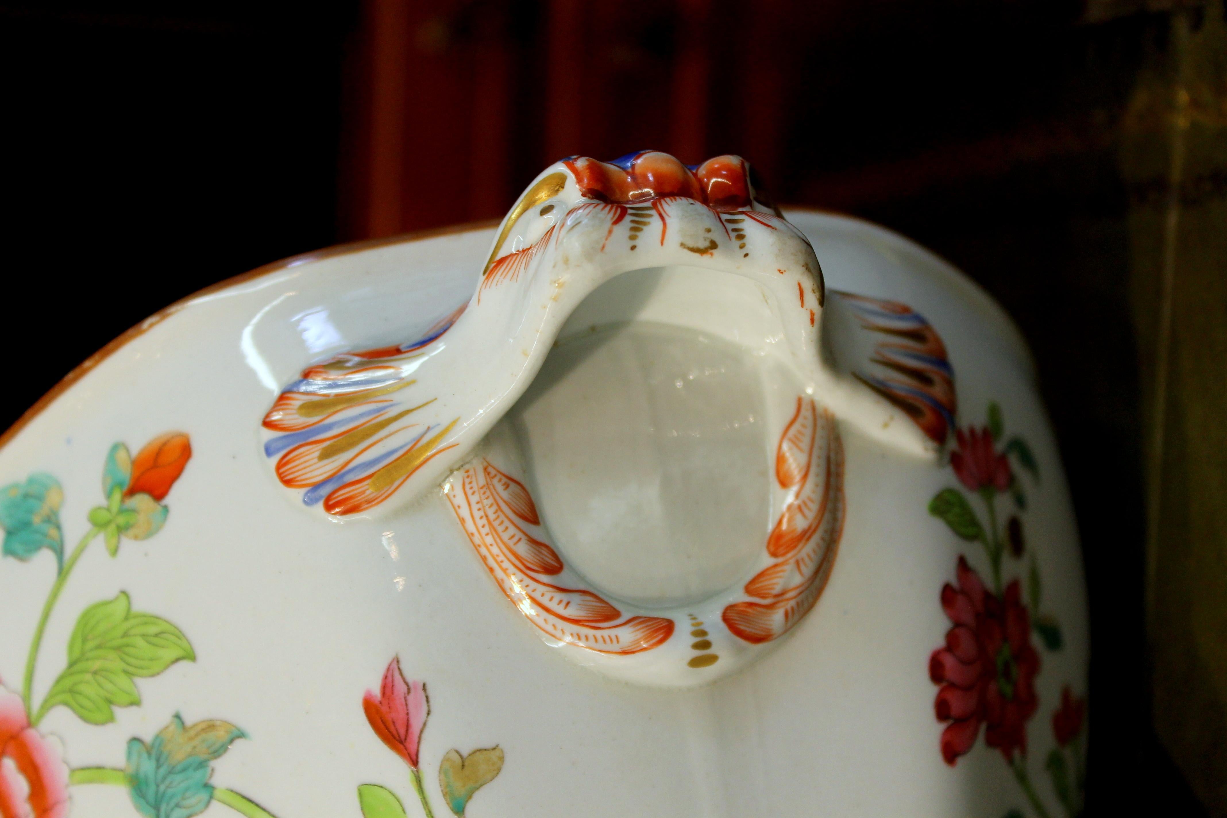 Antique English Early Spode Earthenware "Peacock and Peony" Soup Tureen ...