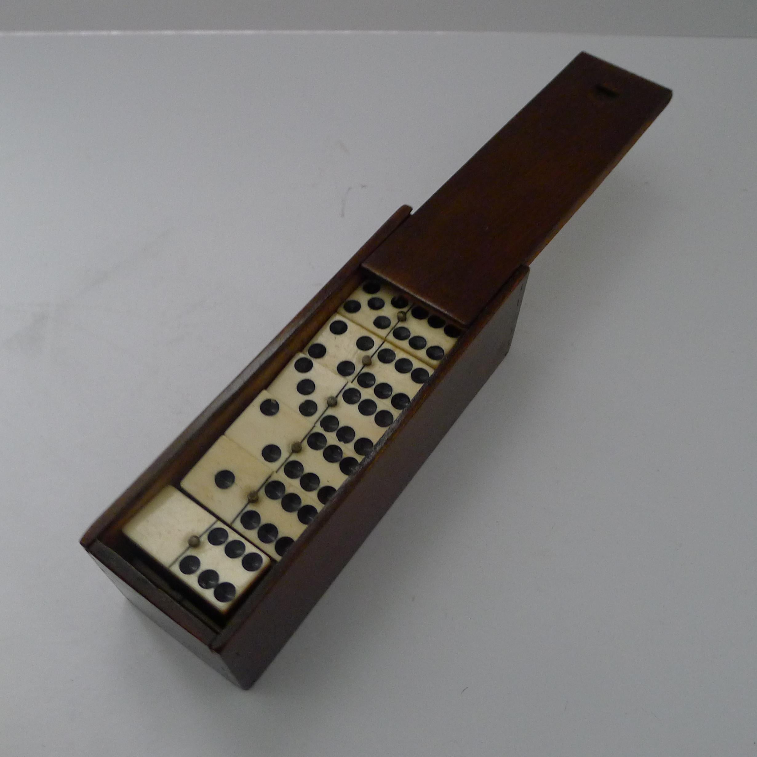 Antique English Ebony and Bone Dominoes c.1910 at 1stDibs