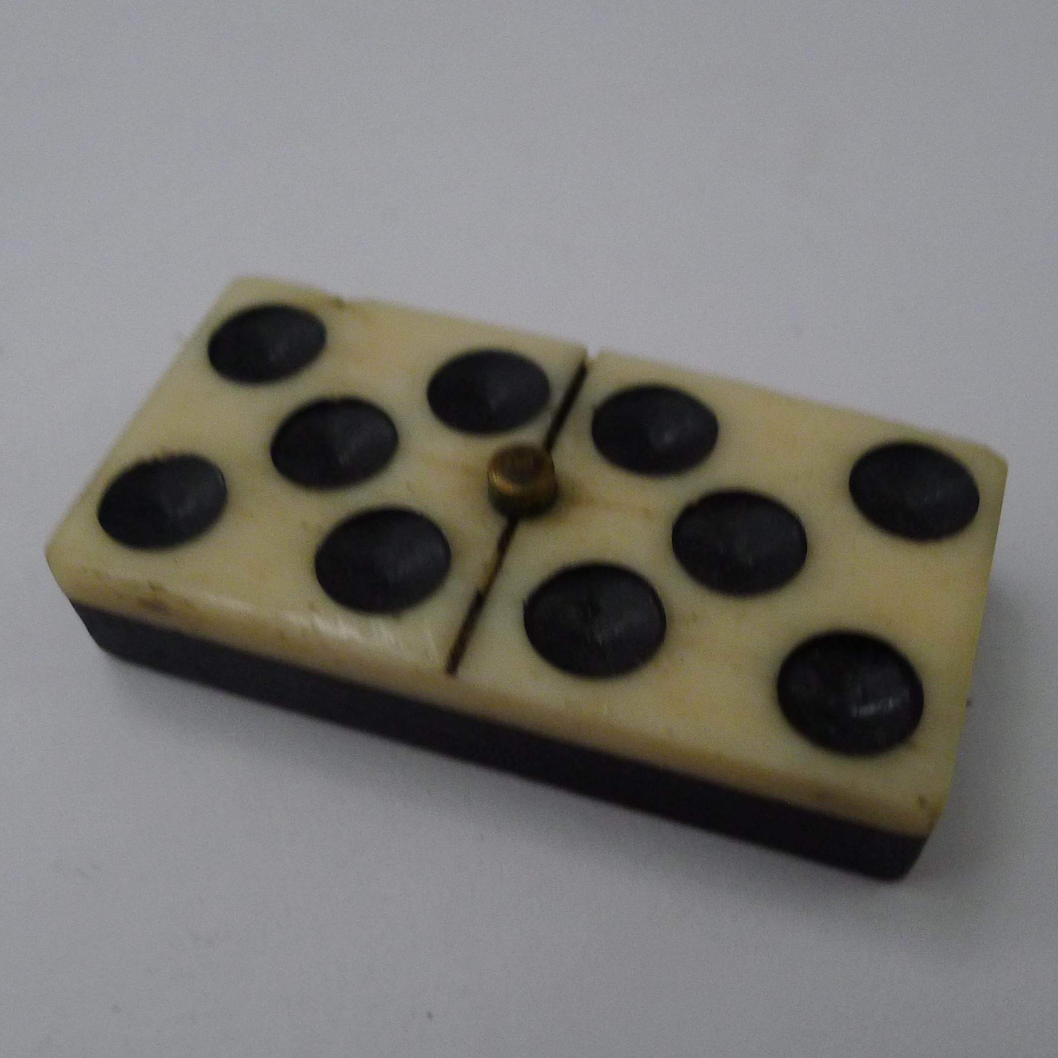 Antique English Ebony and Bone Dominoes c.1910 at 1stDibs