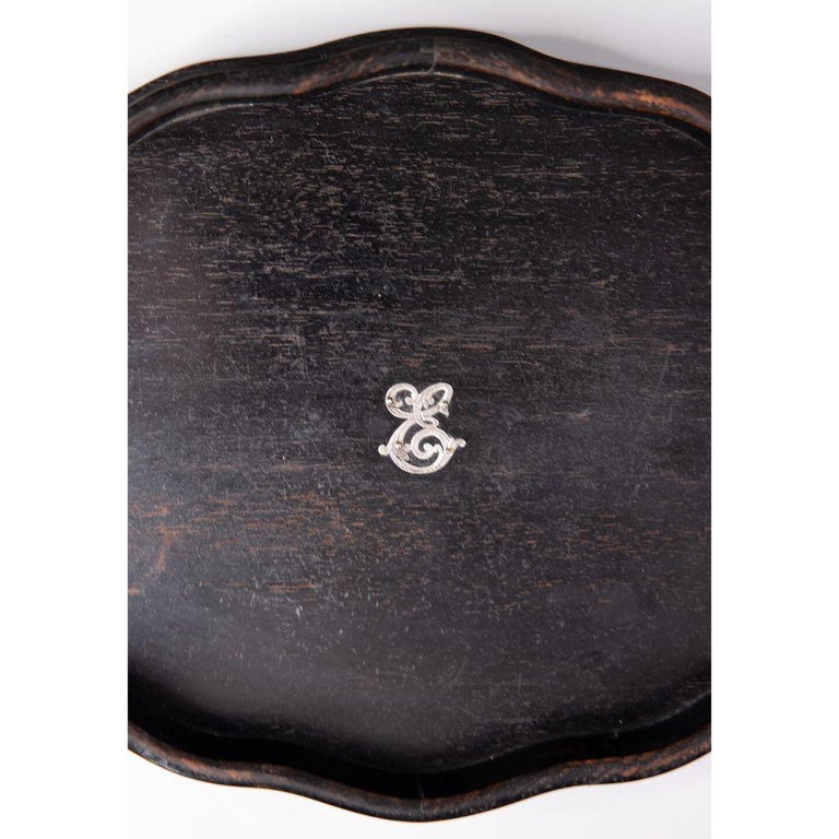 Antique English Ebony and Silver Gallery Tray at 1stDibs