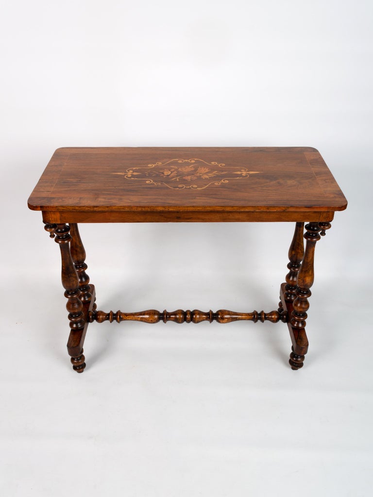Antique English Edwardian Inlaid Walnut Hall Table Console C.1900 For ...