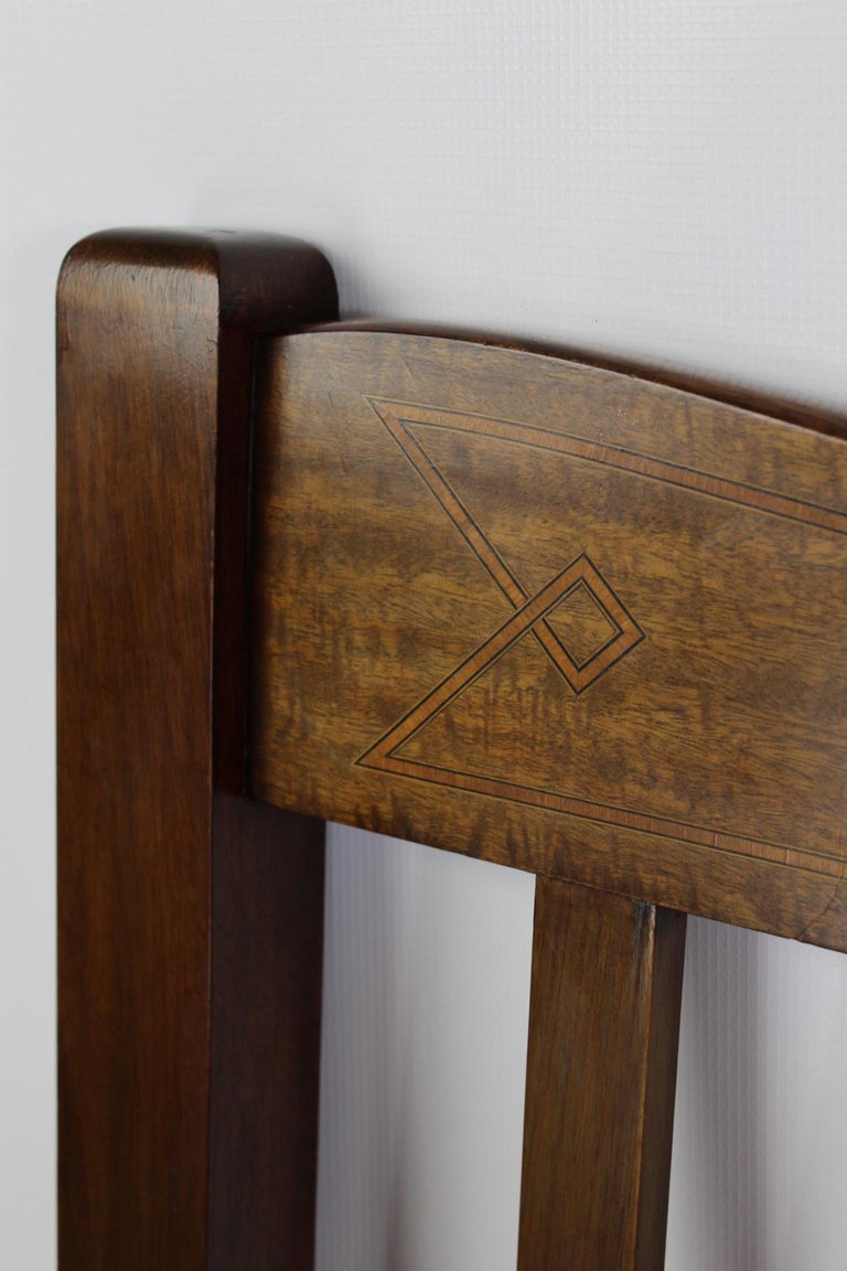 Antique English Edwardian Mahogany Inlaid Double Bed Bedstead Uk Double ...