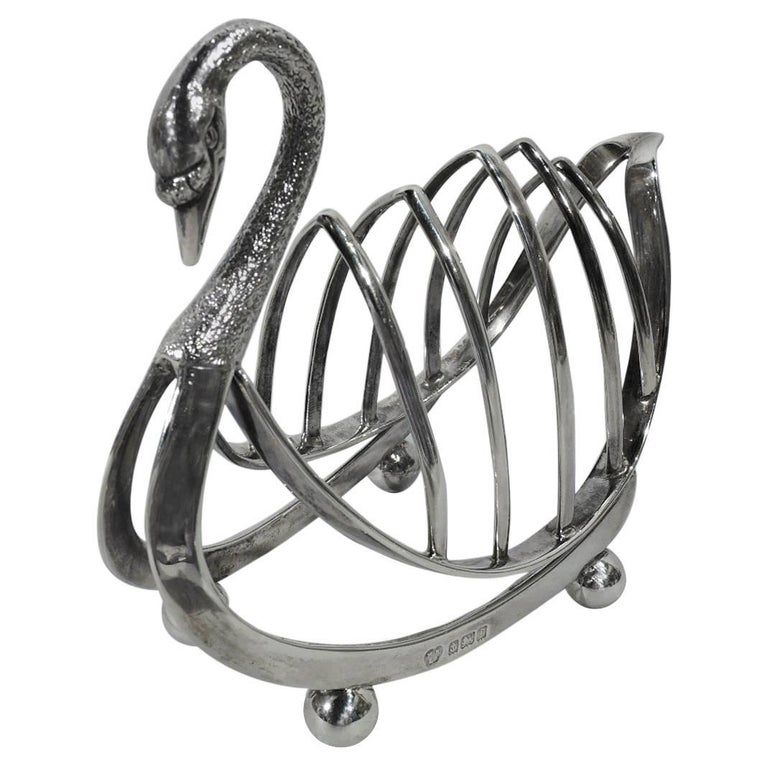 Antique English Edwardian Sterling Silver Swan-Form Toast Rack For Sale ...