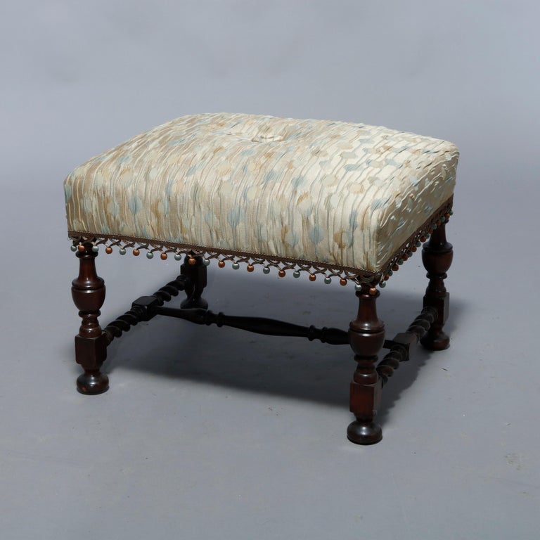 Antique English Elizabethan Style Carved Mahogany Bench, 20th Century ...