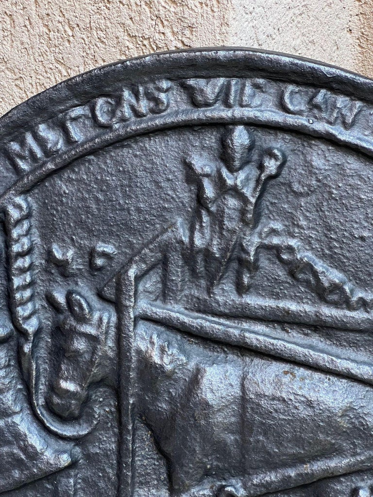 Antique English Fireback Cast Iron Hearth Panel Kitchen Backsplash 19th ...