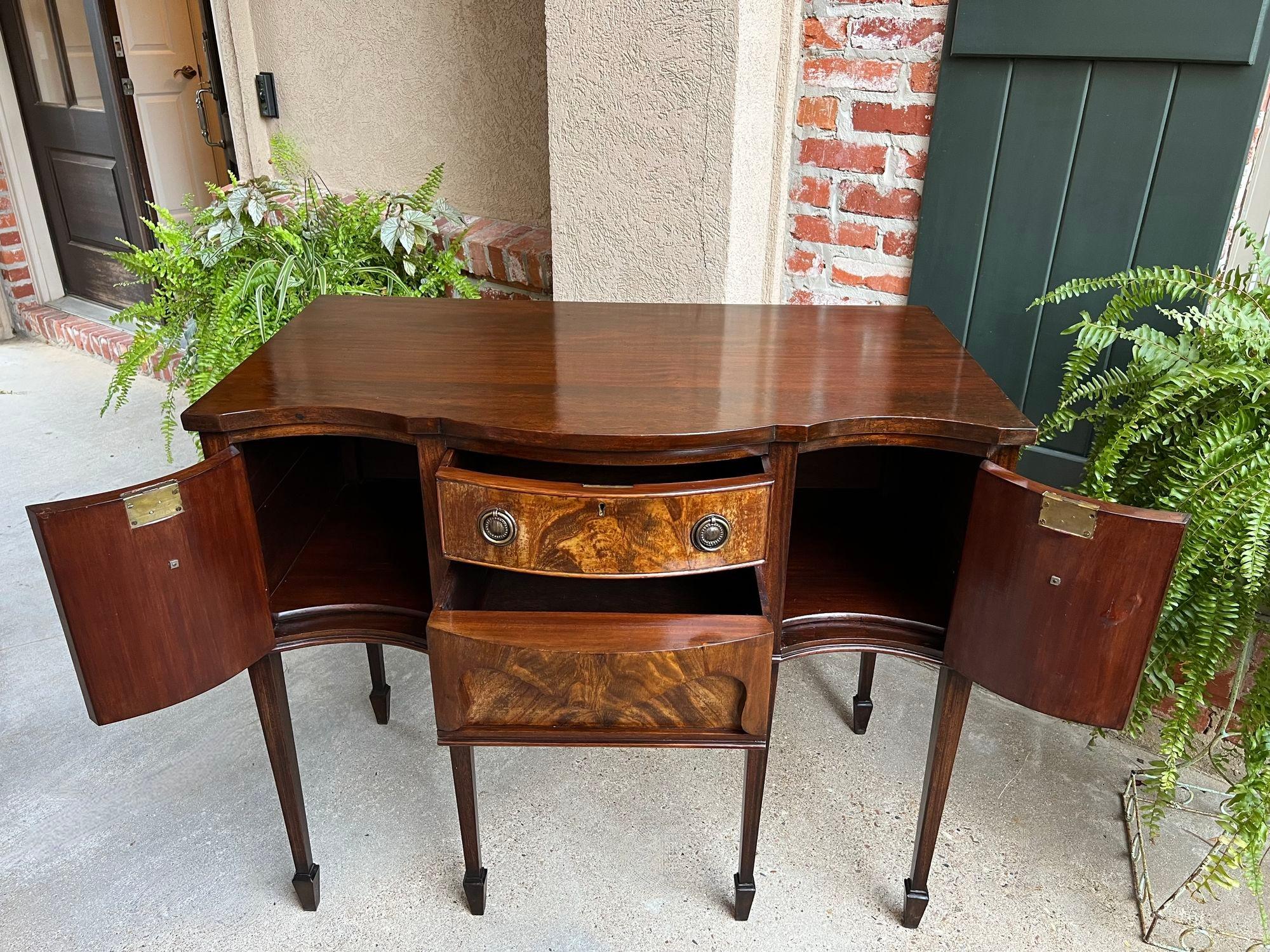 Antique English Flame Mahogany Buffet Sideboard Regency Neoclassical ...