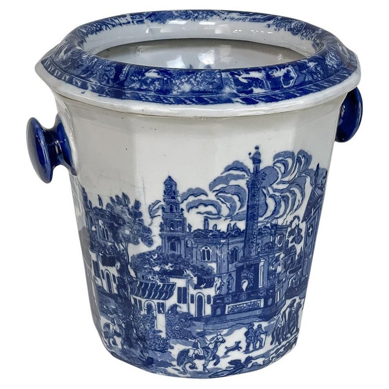 Antique English Flow Blue Ironstone Fruit Chiller by Victoria Ware For ...